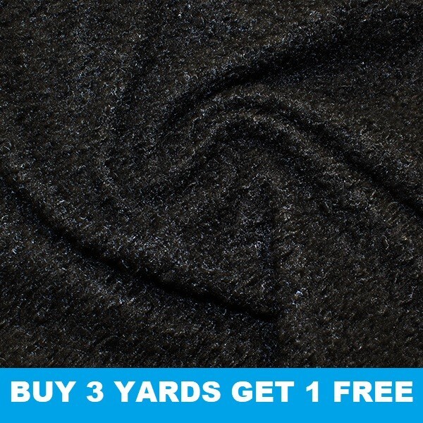Premium Black Knitted Boucle Loop Dress Making Fabric Material | eBay UK