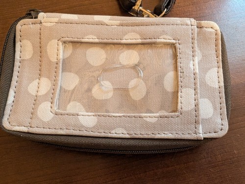 Thirty-One Wristlet ID Credit Card Wallet Polka Dot Brown/Tan/White ...