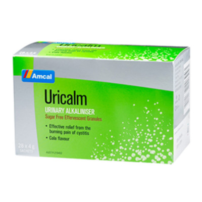 Amcal Uricalm 28 Sachets 4g Urinary Alkaliniser Sugar Free Cystitis ...