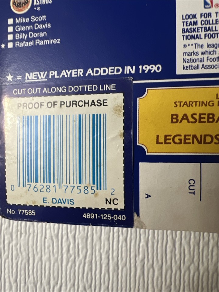 1990 ERIC DAVIS Cincinnati Reds Starting Lineup + 1984 Rookie Year Card ...