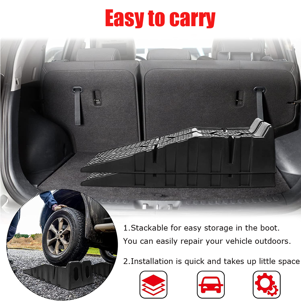 2PCS Heavy Duty 2.5 Ton Car Vehicle Lifting Ramps Garage Workshop Ramp ...