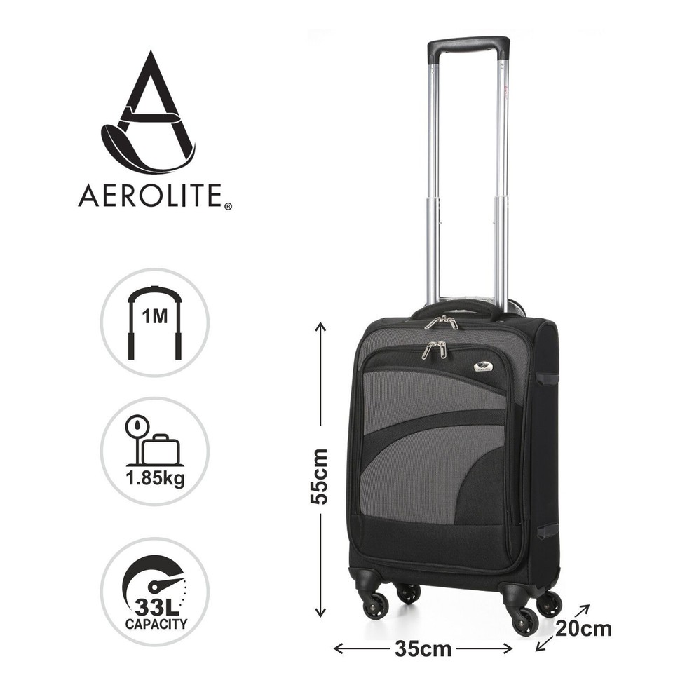 Cabin Suitcase Carry On Hand Luggage Lightweight 4 Wheel Travel Bag ...