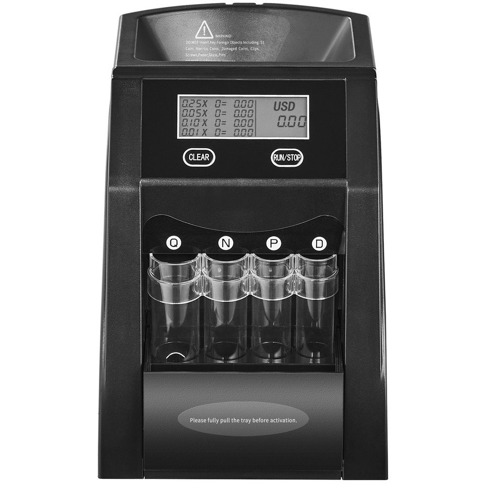 USD Coin Sorter with LCD Screen Display Holds up to 200 Coins 4 Coin ...