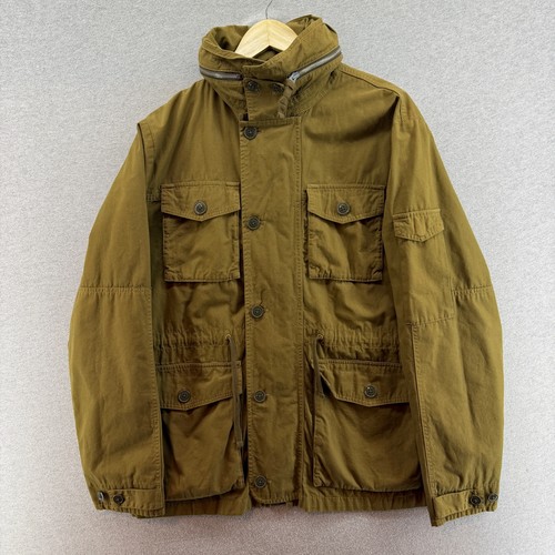 J Crew Field Mechanic Jacket Mens Large Brown Canvas Military NX-631 ...