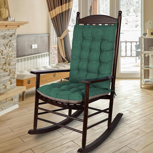 Extra Large Rocking Chair Cushion Non-Slip Linen Chair Pads Thick Back ...
