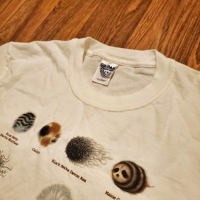 Vintage Cat Shirt Women Large White Owners Guide to Hairballs Cat Lady ...