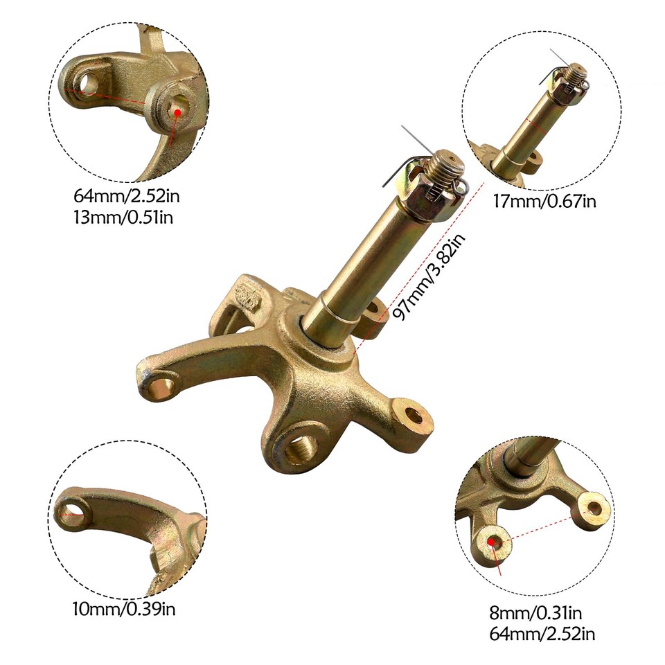 3/4 Stud Front Rear Wheel Hubs Steering Spindle Knuckle for ATV UTV ...