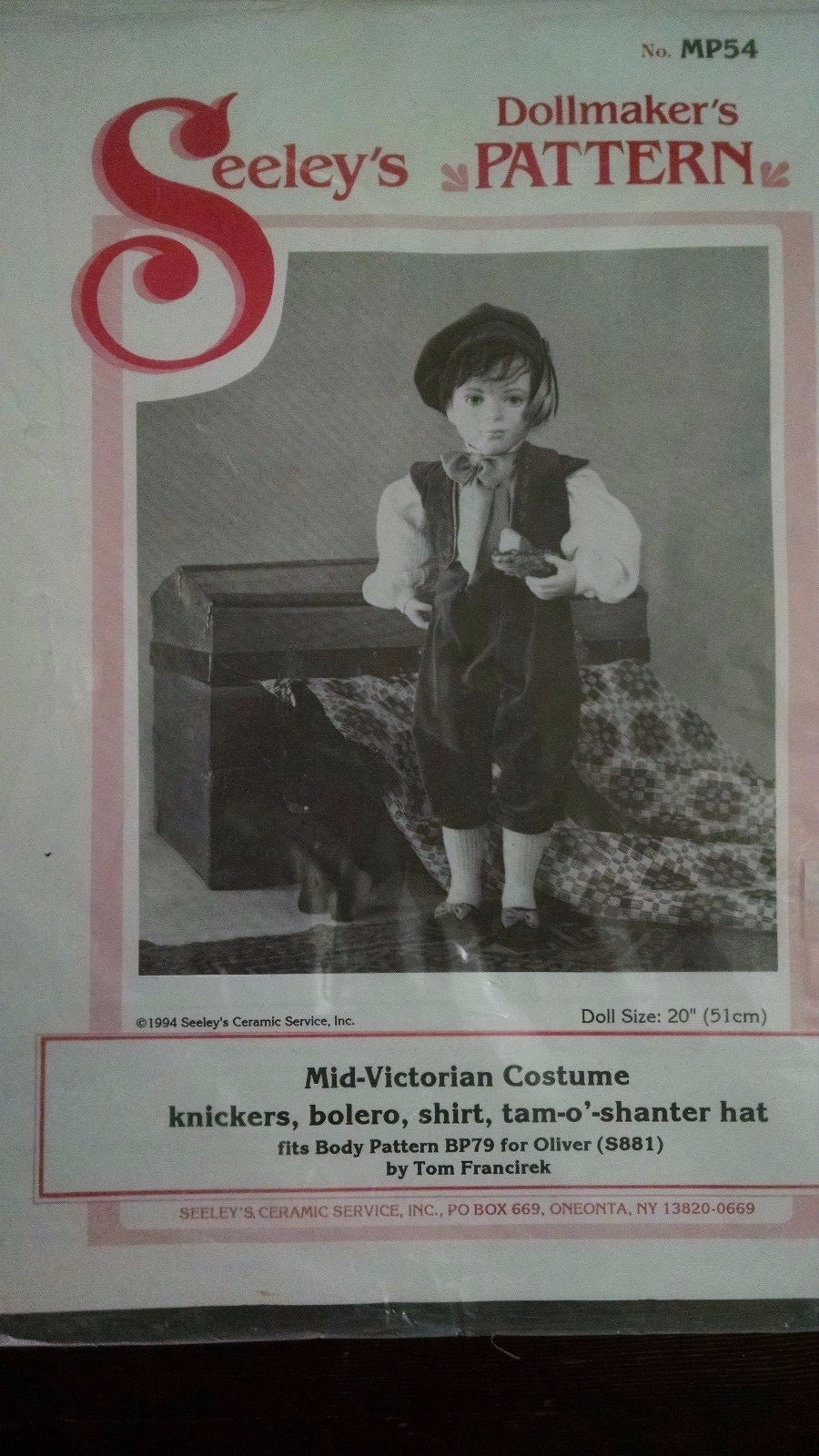 Seeleys Dollmaker MP54 Mid-Victorian Costume 20 Doll Knickers Shirt Hat ...