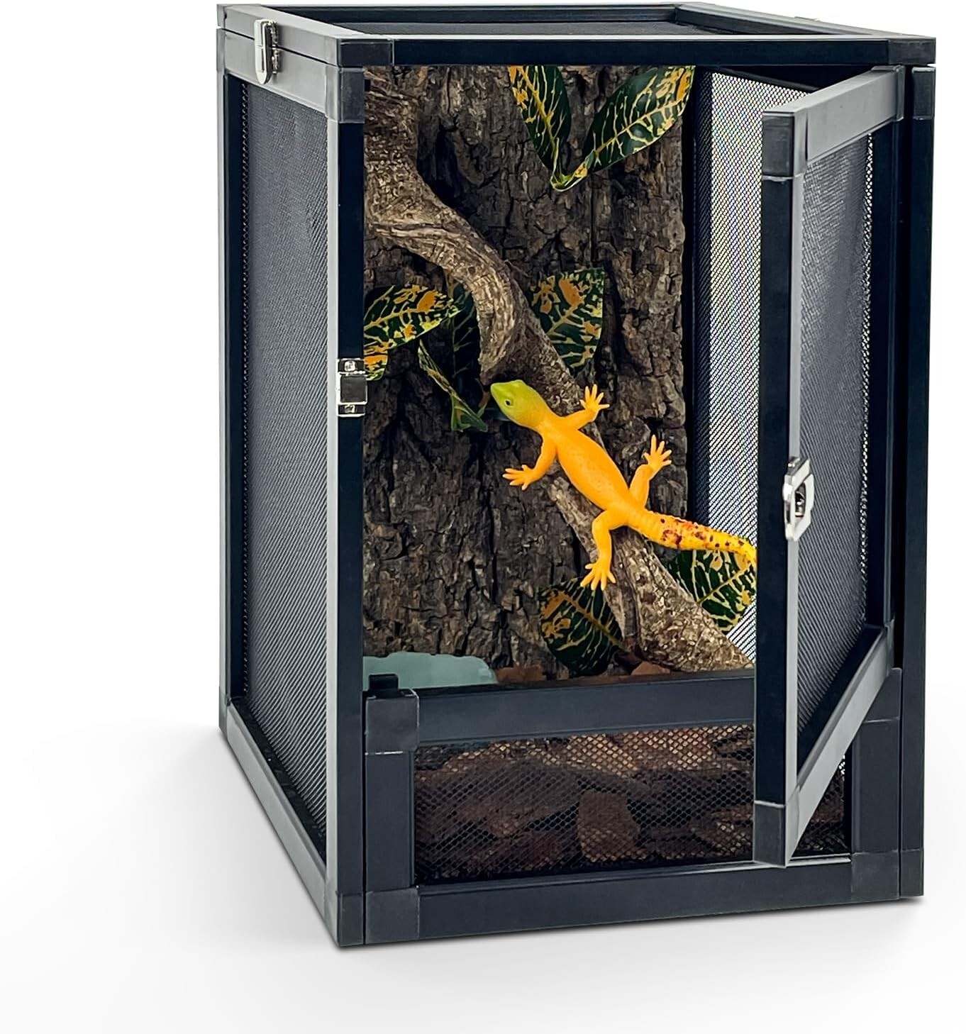 33Gallon 360° Panoramic Foldable Reptile Terrarium Kit Black-13x9.1x9.1 ...