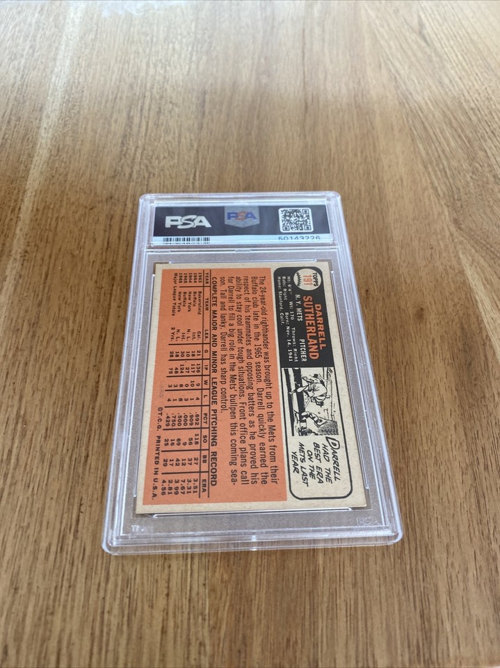 1966 TOPPS DARRELL SUTHERLAND # 191 PSA 5 | eBay
