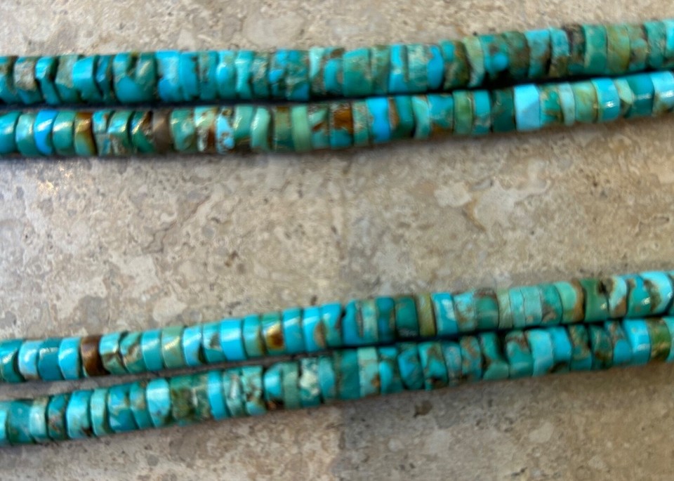 SANTO DOMINGO RARE NATURAL MANASSA TURQUOISE HEISHI NECKLACE RAY LOVATO ...