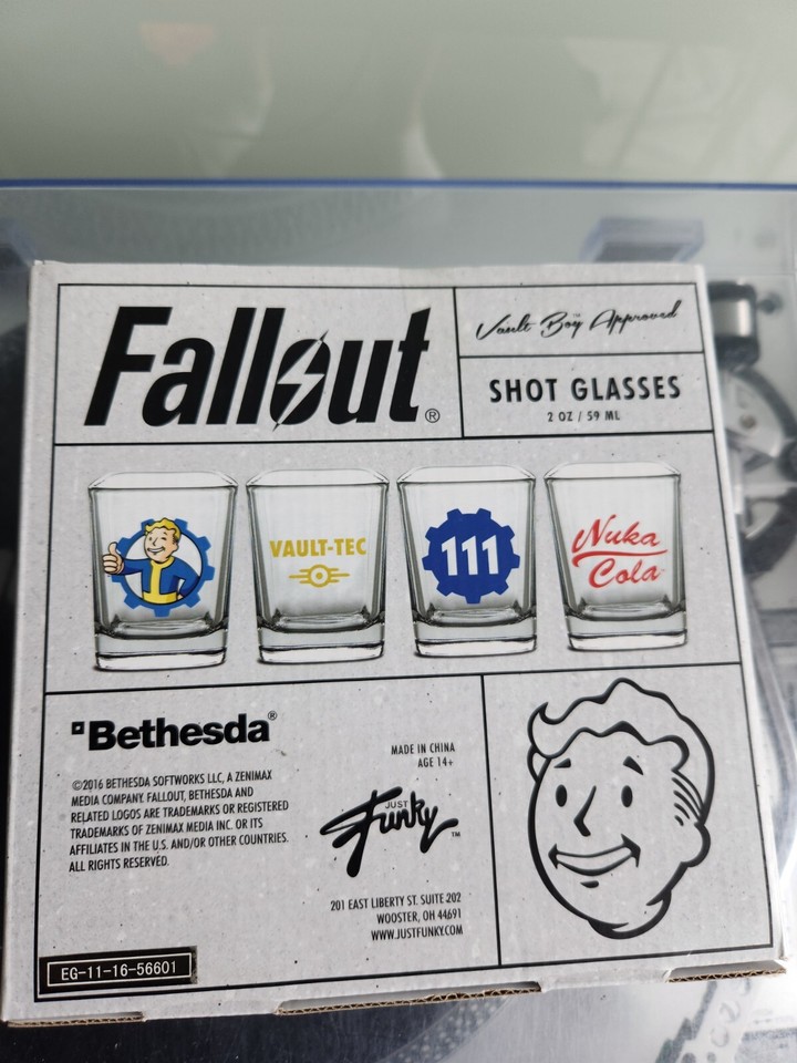 FALLOUT SHOT GLASS SET 4 glasses 2016 BETHESDA new in box NIB | eBay