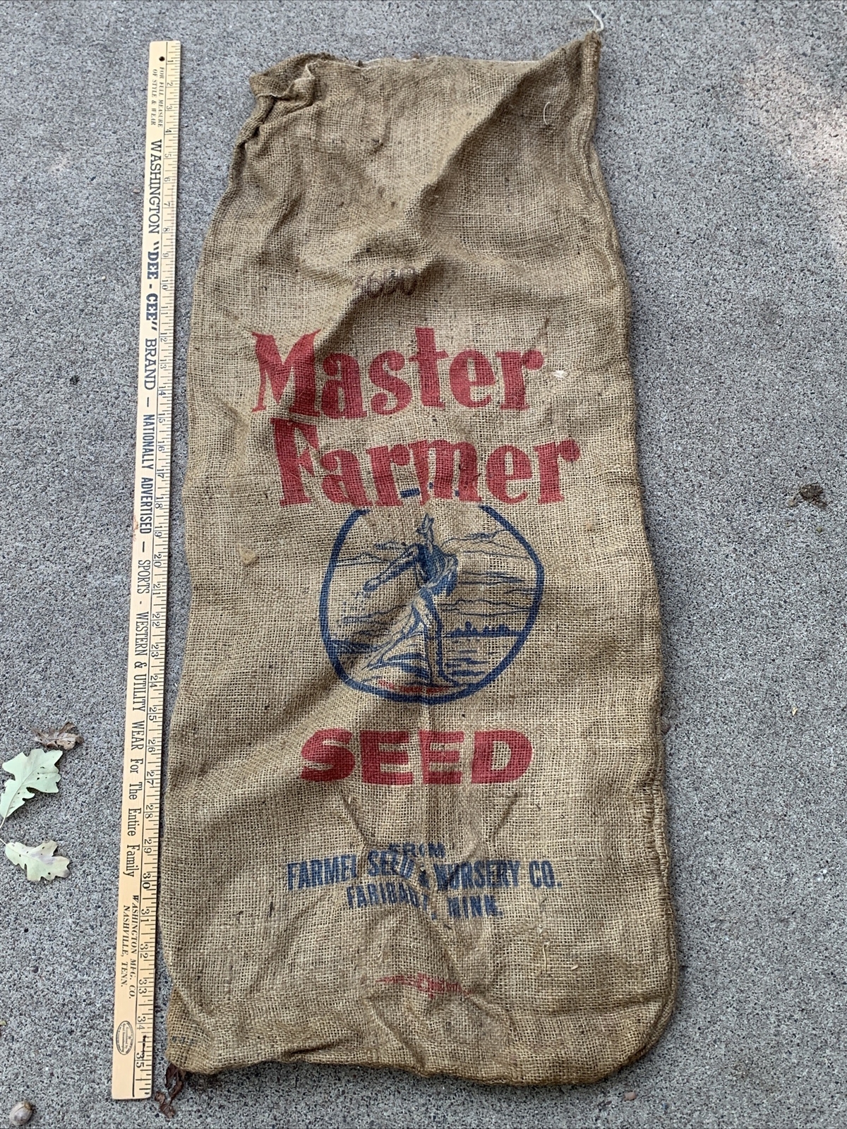 Vintage Large Burlap Seed Gunny Sack Master Farmer Faribault MN | eBay