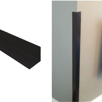 Black Corner Wall Protector Protection Plastic Angle 50mm x 50mm x 1 ...