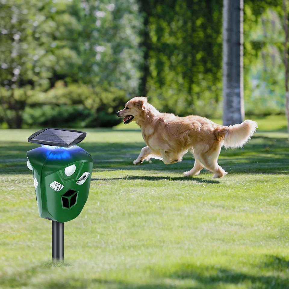 iMountek Solar 360°Ultrasonic Animal Repeller w/ Motion Sensor Outdoor ...