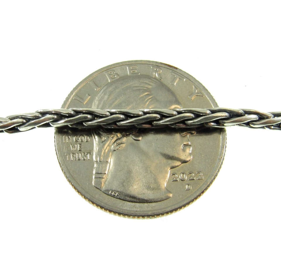2.5MM Handmade Solid 925 Sterling Silver Balinese WHEAT Link Chain ...
