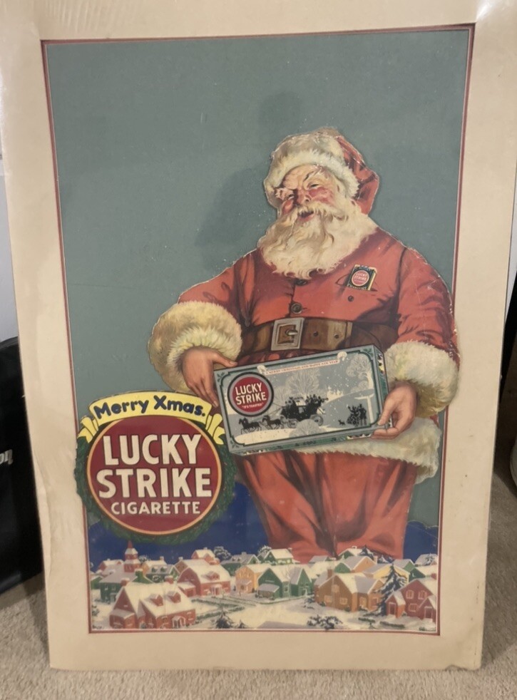 “RARE” Antique Authentic Pre Ww2 Santa Lucky Strike 36 nch Store ...