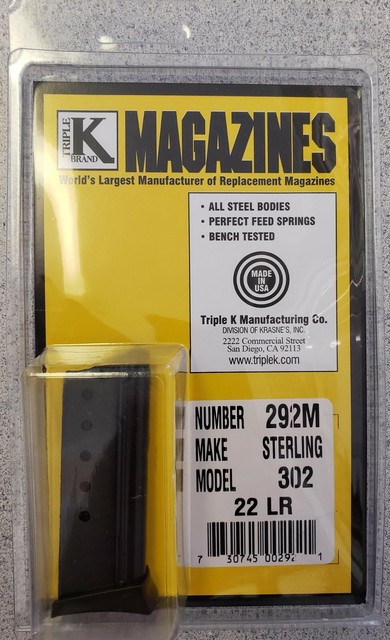 Triple K Mfg Co Replacement Magazine for a Sterling Model 302 in 22 ...