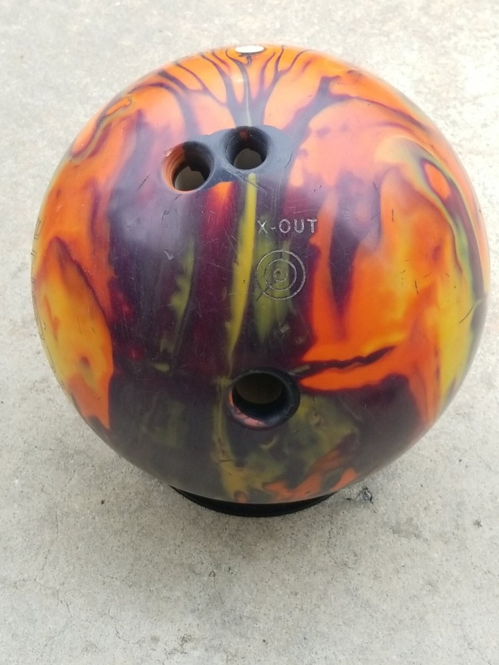 Vtg 9 lb 15.2 oz Ebonite CYCLONE Bowling Ball Orange Yellow Swirl RH | eBay