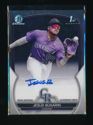 JESUS BUGARIN 2023 BOWMAN CHROME PROSPECT RC AUTO *COLORADO ROCKIES* | eBay