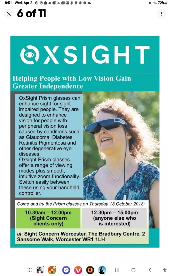 OXSIGHT Prism Low Vision Smart Glasses For Low Vision | eBay