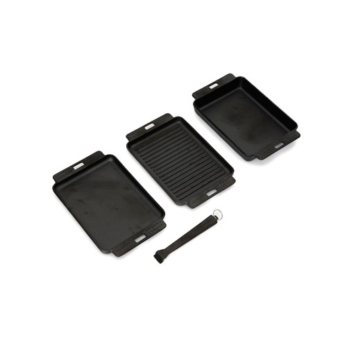 Cast Iron Sizzle Plates 3-Piece Set - Deep Pan, Shallow Pan, Grill Pan ...