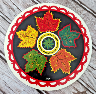 VTG Autumn Maple Leaves Folk Art Jacob Zook Hex Barn Sign Pennsylvan ...