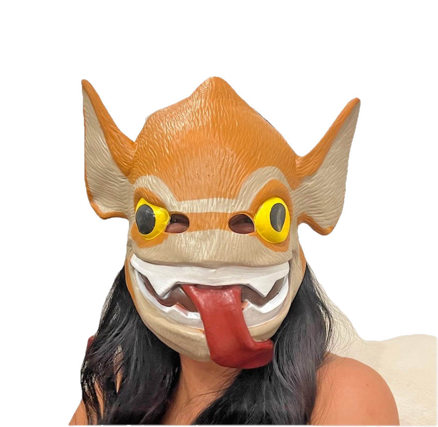 Halloween Buffoon Cartoon Creature Mask Tongue-Out Sass Cosplay Fantasy ...