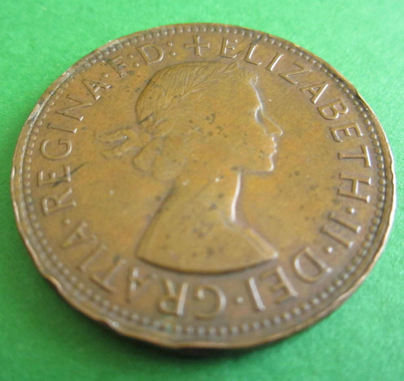 1964 Australia 1d One Penny ** ERROR CRENULATED EDGE ** #1064 =SUPER ...