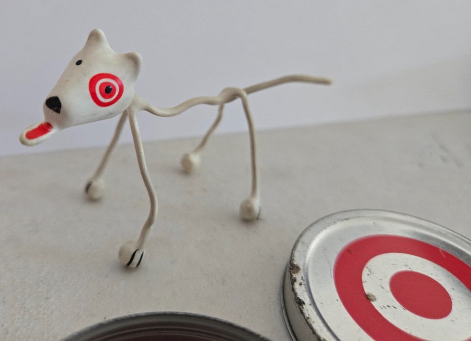 RARE Target magnetic poseable dog Bullseye with metal tin collectible ...