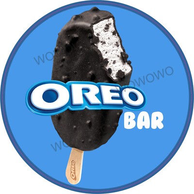 Ice cream van sticker Oreo Bar lolly round trailer unit decal cafe shop ...