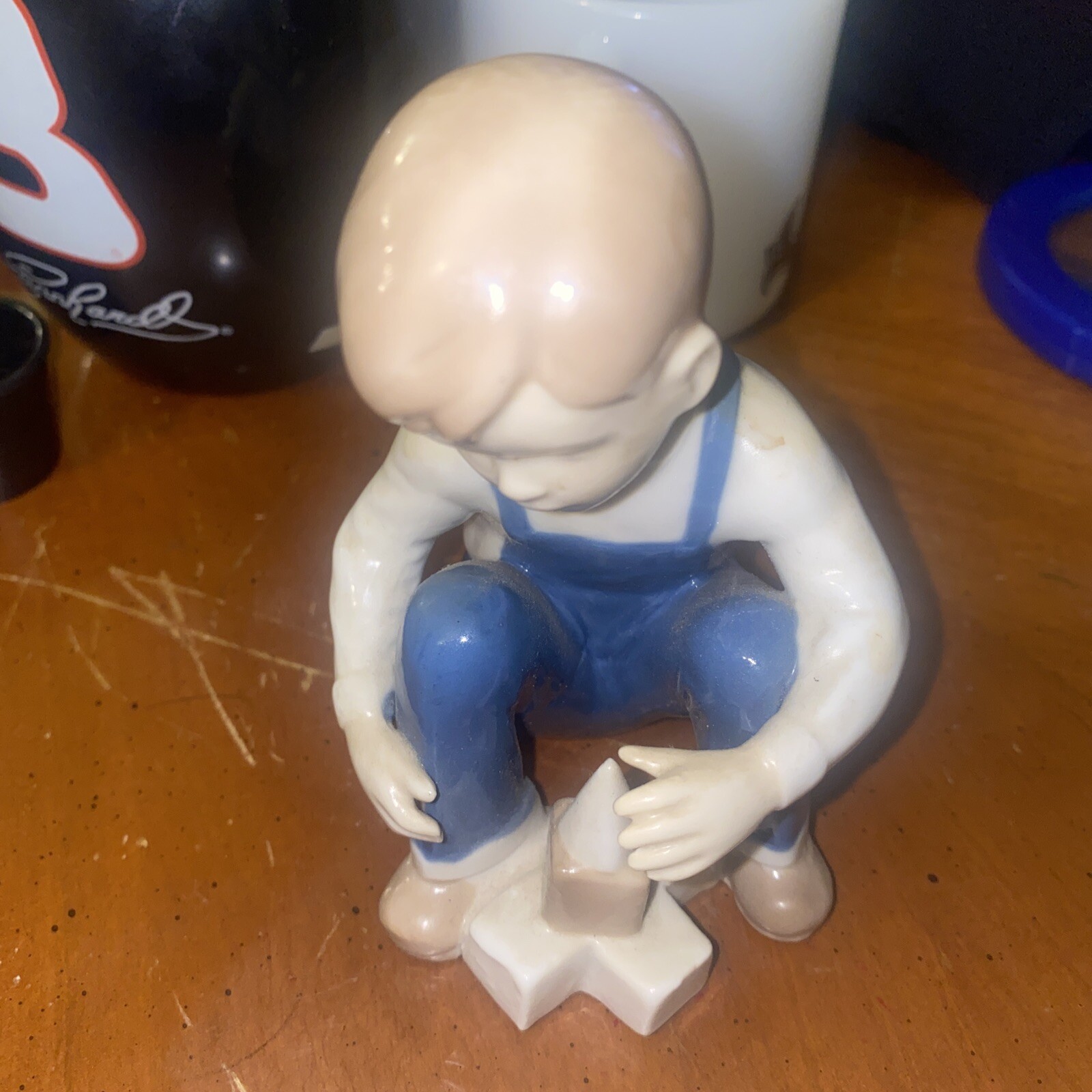 Grafenthal Germany Porcelain 1859 Scissor Mark Boy with Toy Blocks | eBay