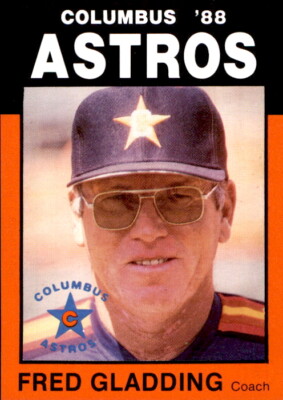 1988 Columbus Astros Best #20 Fred Gladding Powell Tennessee TN ...