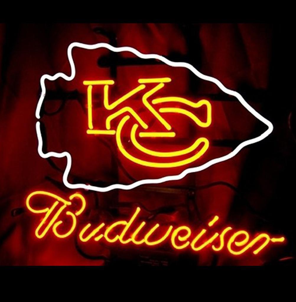 Kansas City Chiefs Red Beer Logo 20"x16" Neon Sign Light Lamp With ...