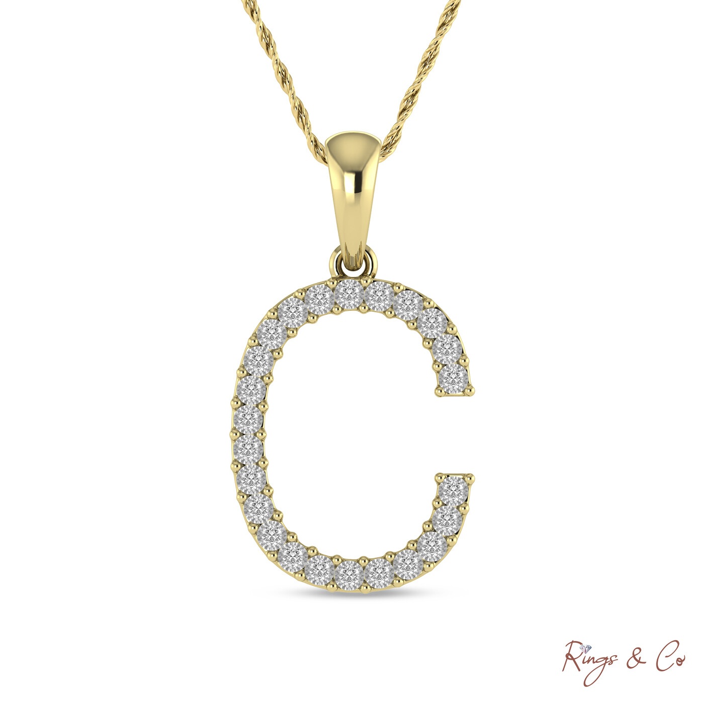 Miracle Prong Set Initial Letters 0.06 Ctw Diamond Pendant 10K | eBay