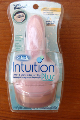 NEW OLDER STOCK IN PKG SCHICK INTUITION PINK RAZOR PLUS DRY SKIN 2 ...