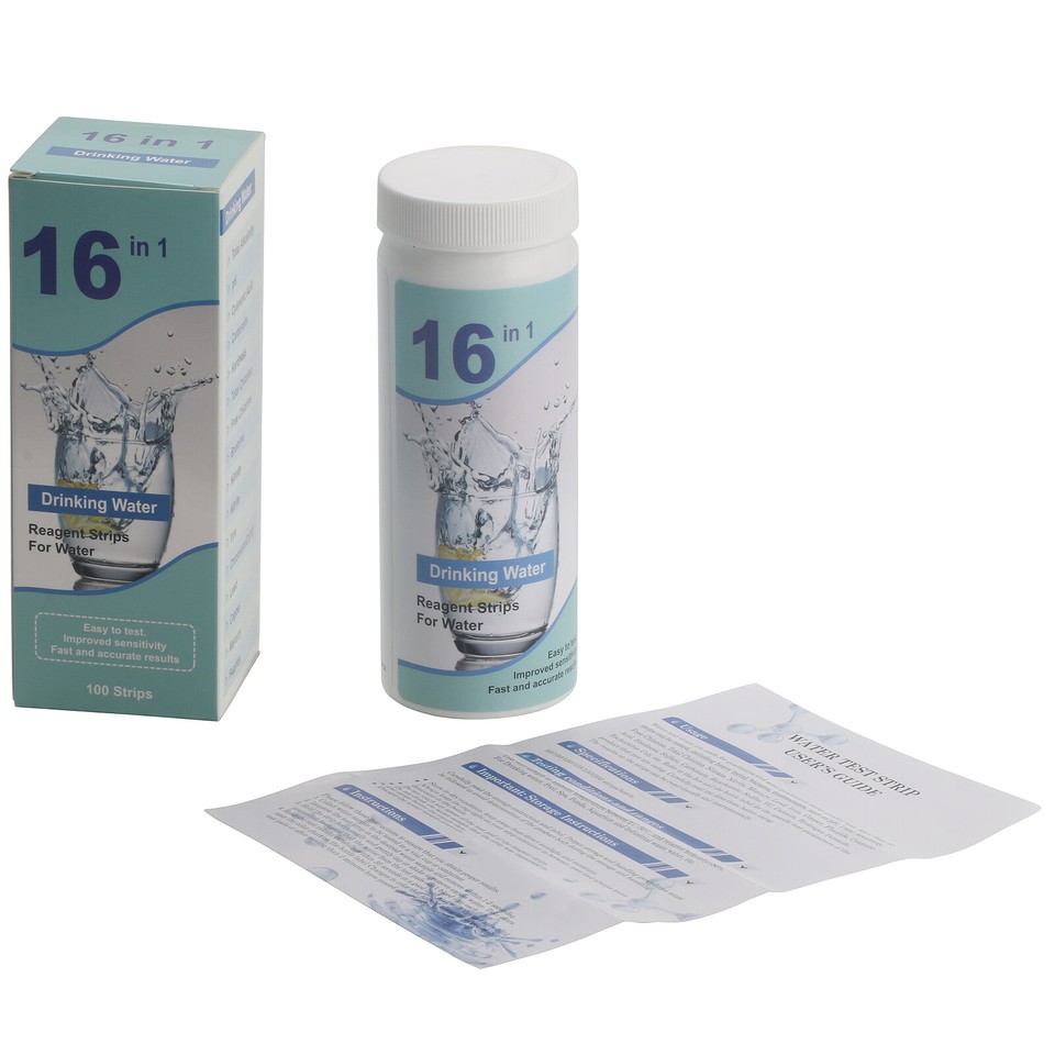 16 in 1 Drinking Water Test Kit Strips, 100 cnt. Home Water Quality ...