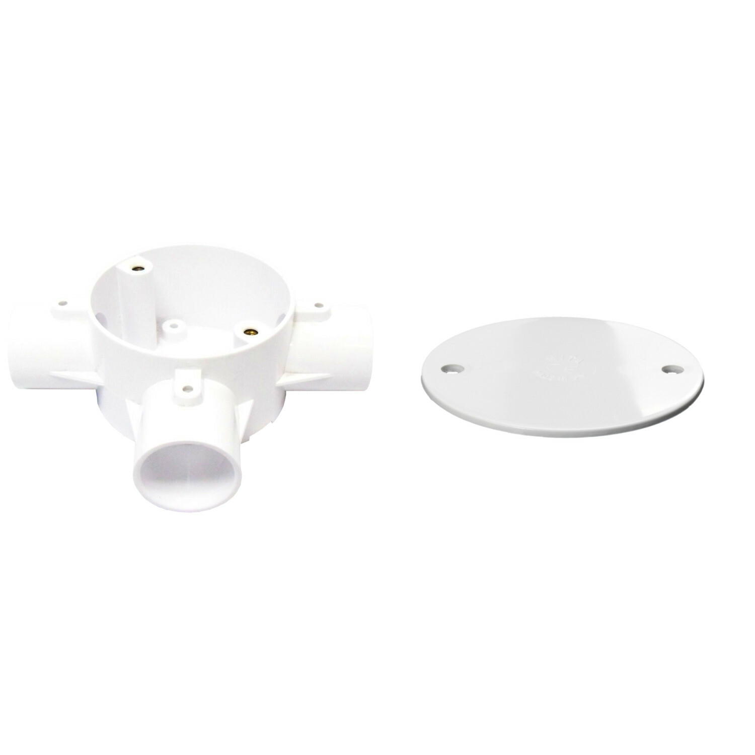 3 Way Tee Box for 25mm Electrical Conduit With 65mm Lid White Schneider ...
