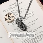 Viking Mjolnir Sowilo Rune Medallion Stainless Steel Pendant Necklace ...