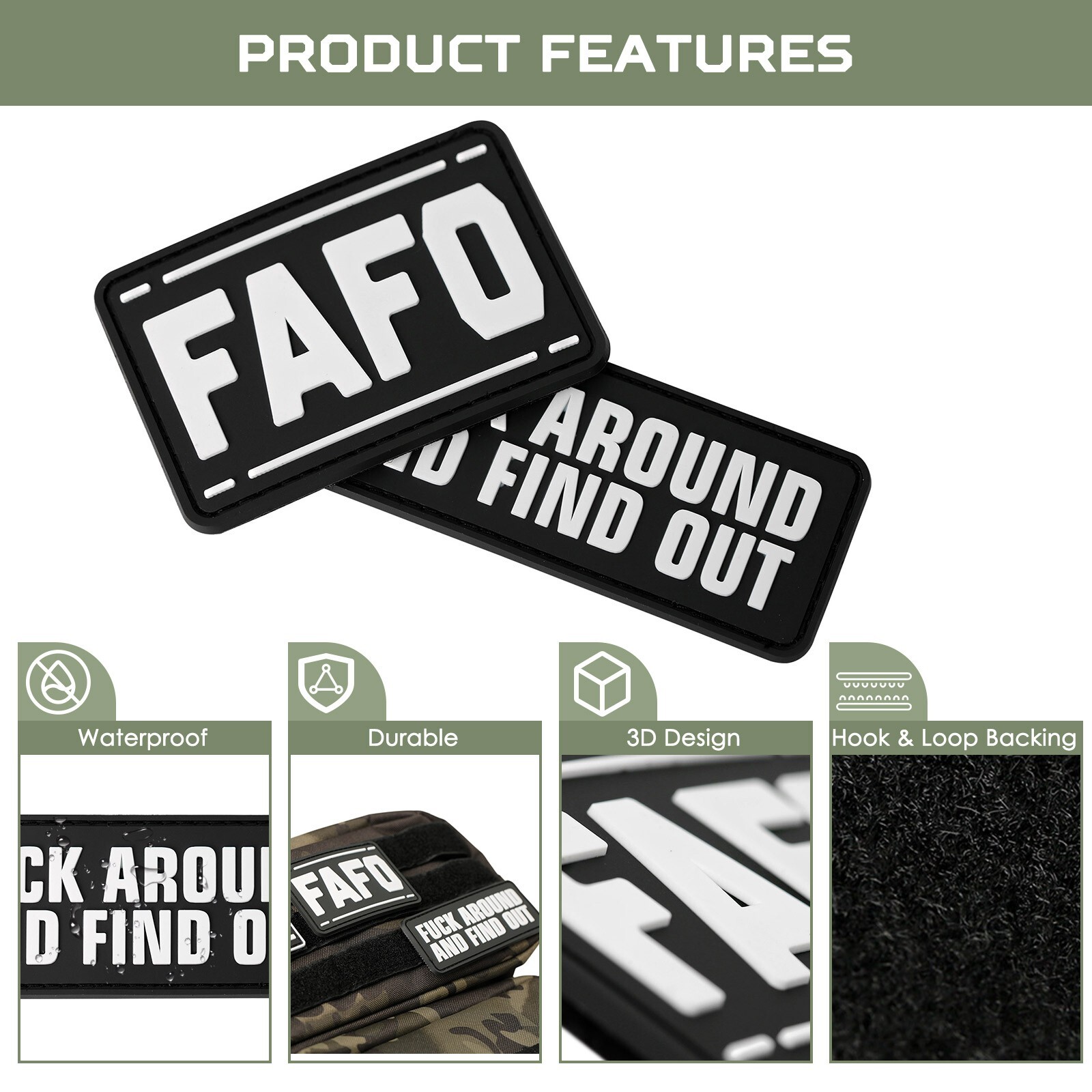 FAFO PVC Patches [2-Pack] F*** Around and Find Out, Funny Tactical Patches,3D | eBay