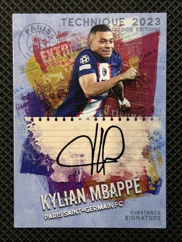 2023 Kylian MBAPPE SIGNATURE substance card PSG TECHNIQUE Outdoor (auto ...