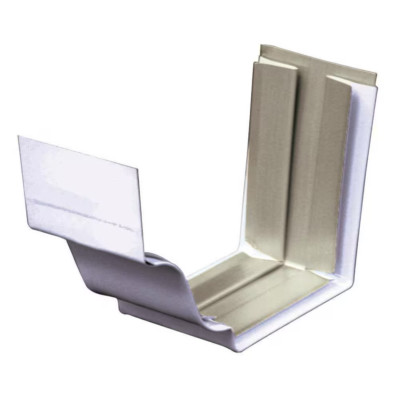 5 in. White Aluminum Slip Joint Gutter Connector - Easy Installation ...