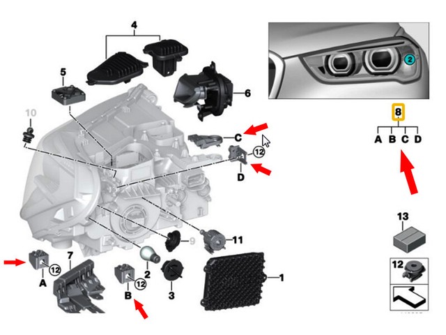 Genuine BMW Set of Repair Mounts Left 63117428743 for sale online | eBay