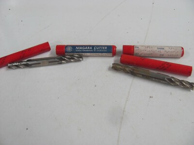 Lot of 2 Niagara 5/16" Cutter 45101 D400 Four Flute Double-End Shank 3/ ...