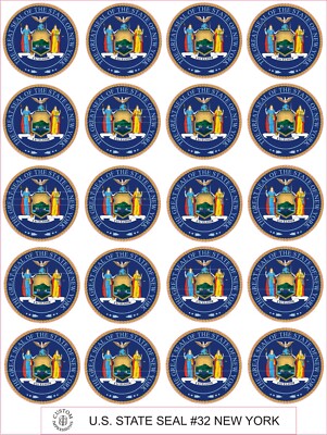 NEW YORK STATE SEAL - SIZE 2" EACH - 20 PER SHEET | eBay