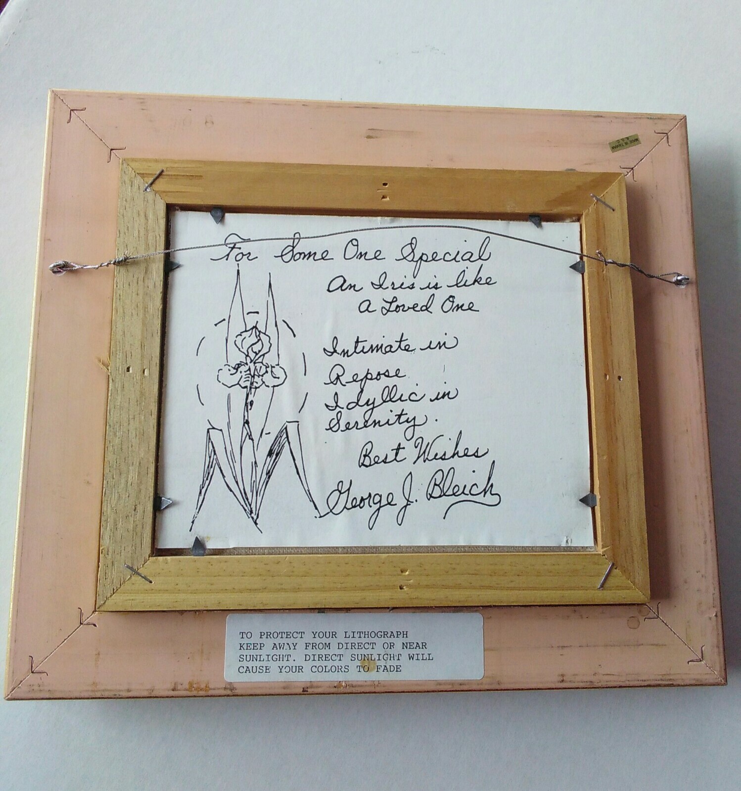 GEORGE J. BLEICH Waterscape Oil litho Painting Signed & Dedication On ...