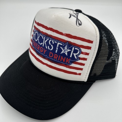 Rockstar Energy Drink Trucker Hat Mystery Signed Autograph Black Red ...