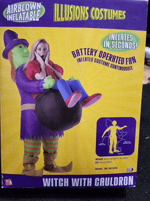 Airblown Inflatable Illusions Costumes Witch with Cauldron Costume | eBay