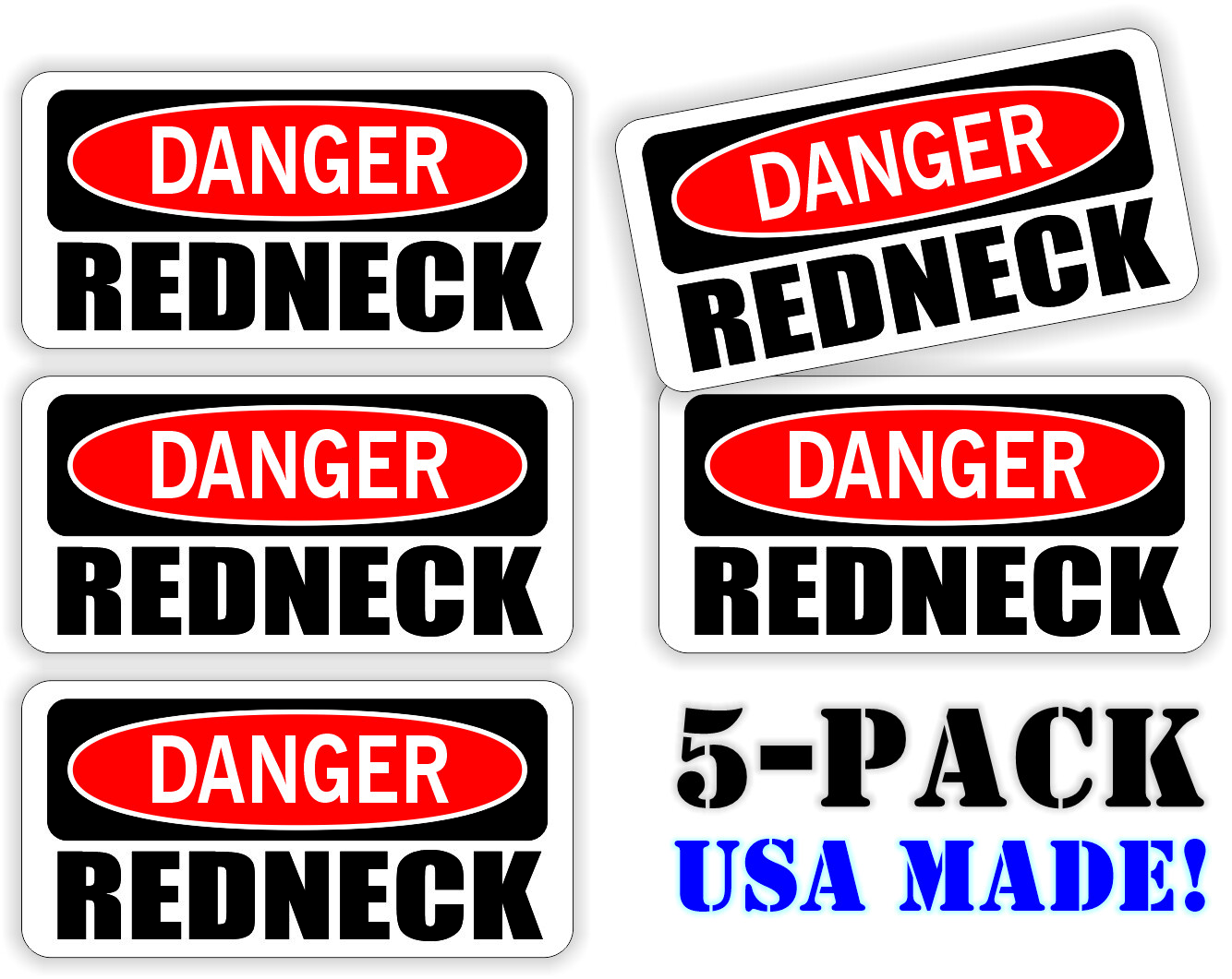 5pk Funny Danger REDNECK Hard Hat Stickers | Foreman Helmet Laborer ...