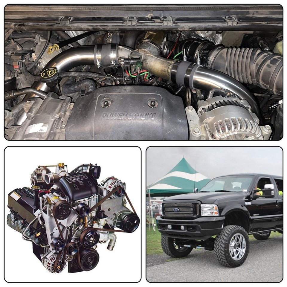 99.5-03 Ford 7.3L F250 F350 Powerstroke 3" Intercooler Pipe & Boot Kit ...